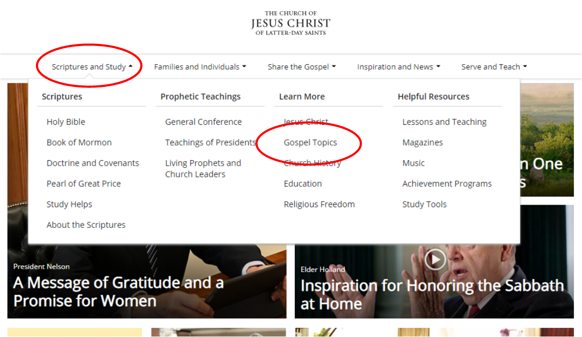 Gospel Topics, Gospel Topics Essays, and Church History Topics ...